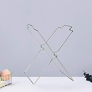 Cabilock Metal Stand Dish Cloth Holder Stainless Steel Garbage Bag Shelf Countertop Folding Trash Bag Bracket Dishcloth Towel Holder Organizer Rack Folding Bracket Metal Brackets