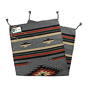 Onyx Arrow Southwest Area Rug, 20 x 40 Inches, Center Diamond, Gray/Black/Multi