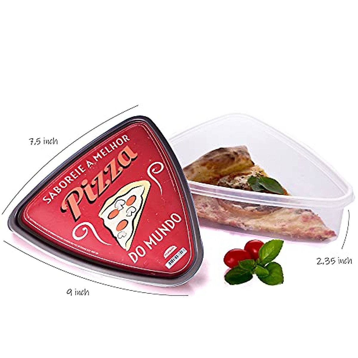 Pizza Slice Container Storage with Lids. Tray, Holder and Saver. 6 Plastic Packs to go. The Best Idea to Serve Pizza to Your Kids.