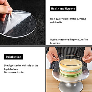 Boyun Acrylic Round Cake Disk Set,Acrylic Cake Discs Set,Comb Scrapers,Dowel Rods,Icing Scraper,Acrylic Scraper Smoother for 3 Tier Cakes (6.5" + 8.5" + 10.5")