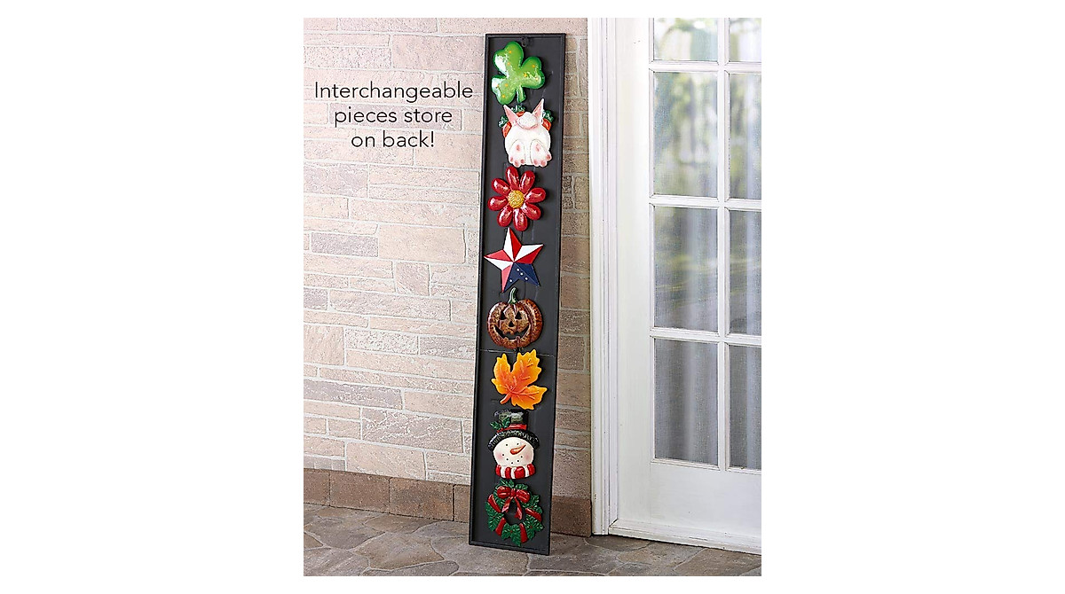 Charming Interchangeable Wall Sign with Seasonal Icons