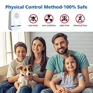 Ultrasonic Pest Repeller 6 Pack, Pest Control Ultrasonic Repellent Electronic Insects Rodents Repellent for Mosquito, Mouse, Cockroaches,Rats,Bug, Spider, Ant, Flies, Home, Warehouse, Kitchen