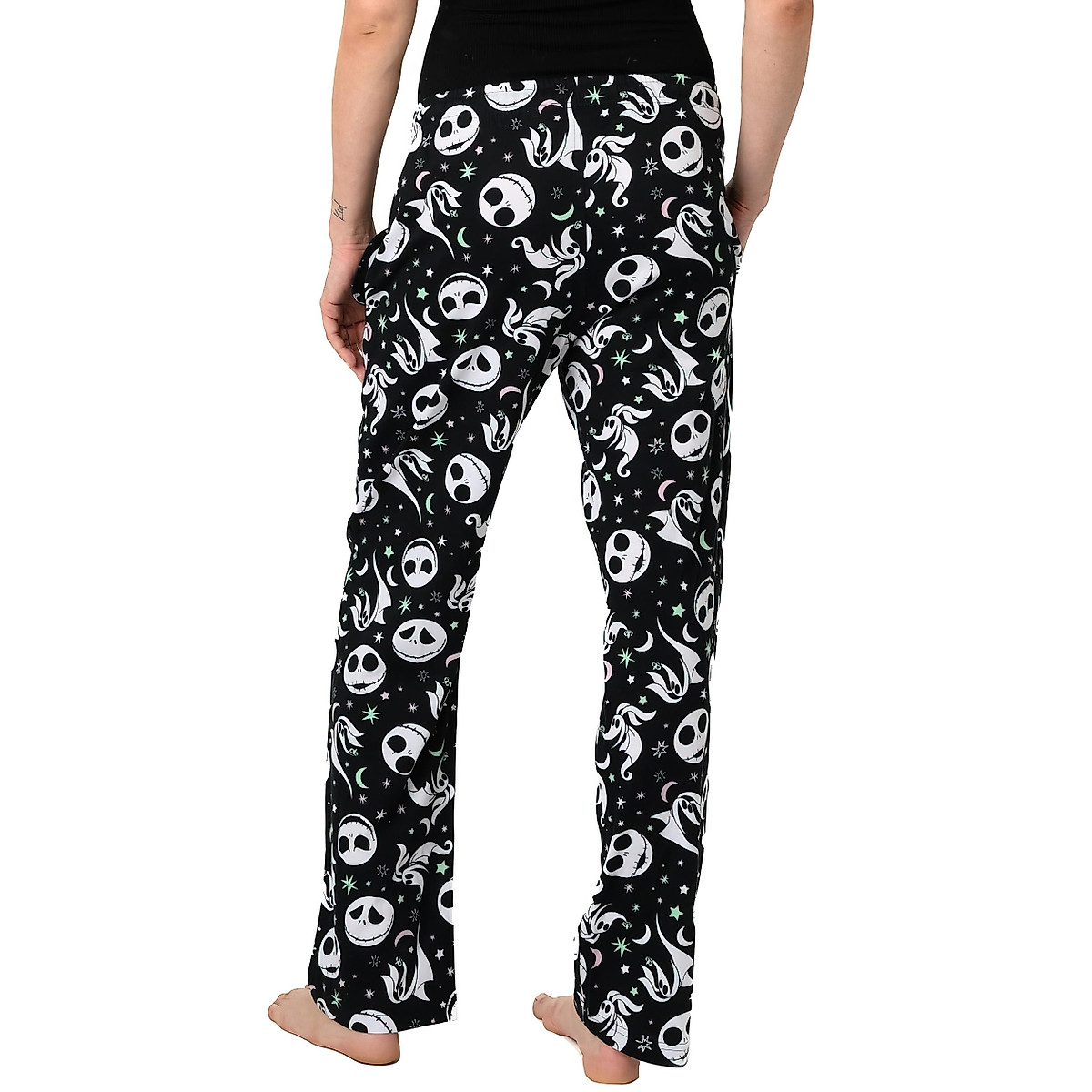 Disney Womens Lounge Pants Pajama Bottoms AOP (Jack Skellington & Zero, 1X)