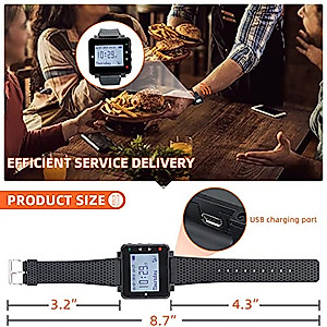 Retekess T128 Restaurant Pager System,Wireless Calling System,Wide Range,5 Watch Receiver,1 5-Key Call Button for Restaurant,Kitchen,Clinic,Factory