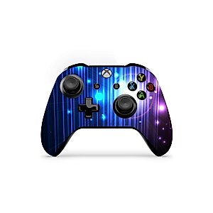 ZOOMHITSKINS Controller Skin Compatible with X1 S and X1 X, Vinyl Sticker Technology, Neon Blue Purple Light Black Metal Machine, Durable, 1 Skin, Made in The USA