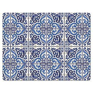 Cut N' Funnel Shades of Blue Designer Flexible Plastic Cutting Board Mat, 15" x 11.5", Made in the USA, Decorative, Flexible, Easy to Clean