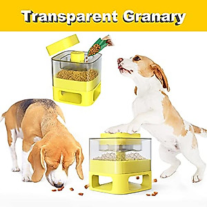 CONGQUEEN Automatic Pet Feeder Dog&Cat Toy Slow Feeder Pets Food Container Dispenser Funny Toys, Pets Food Catapult Feeder Dog Food Feeder