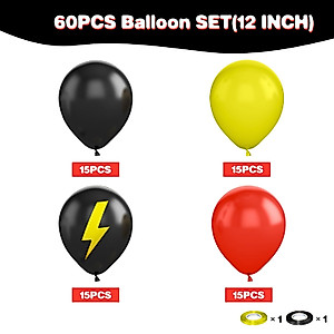 Red Black Yellow Balloon, 60 Pcs 12 Inches Cartoon Game Balloons for Kids Cartoon Theme Party Decorations Birthday Balloons Baby Shower Engagement Party Supplies