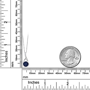 Gem Stone King 925 Sterling Silver 6MM Round Gemstone Birthstone and White Diamond Necklace | Infinity Pendant Necklace for Women | With 18 Inch Chain