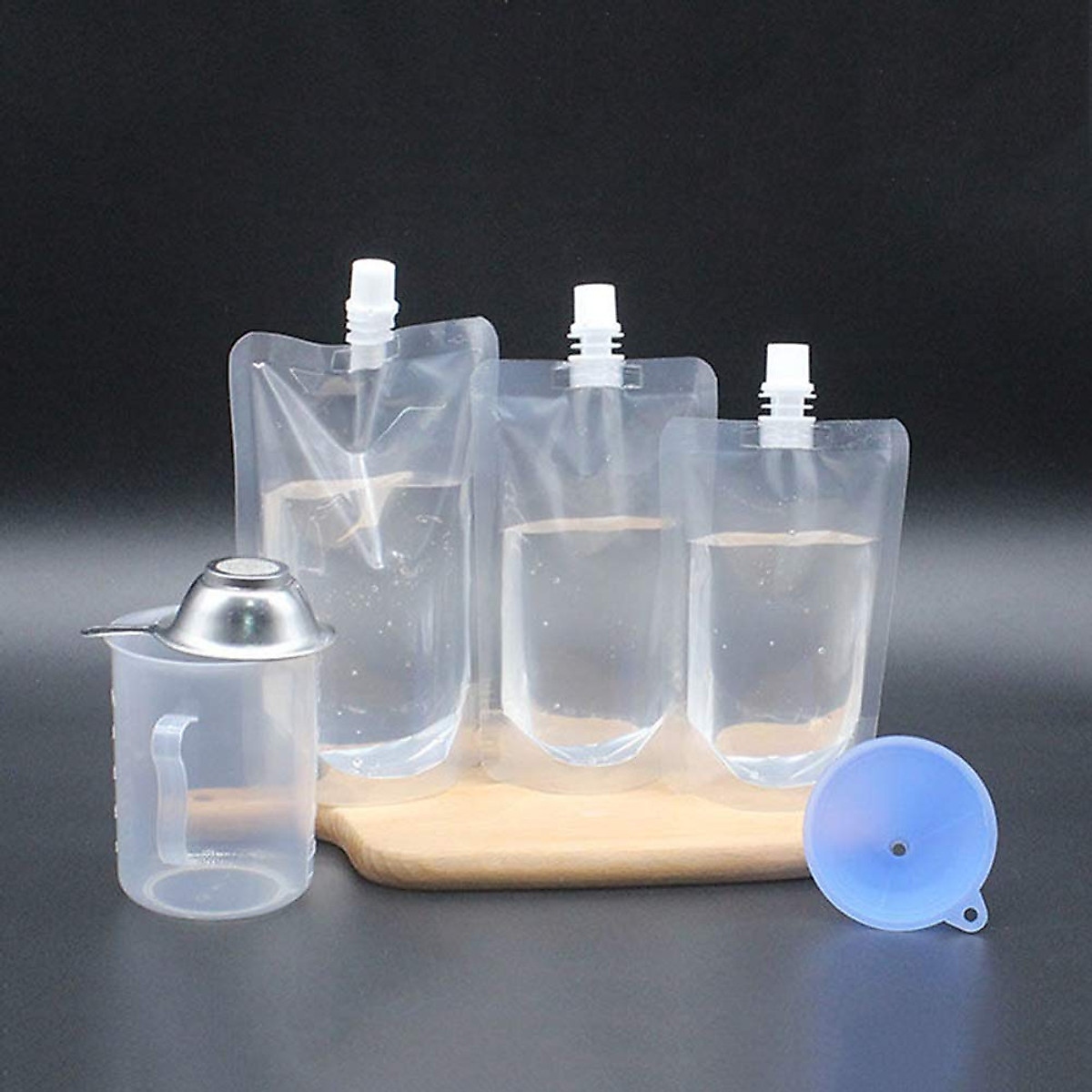 Reusable Applesauce Pouches 50pcs Plastic Pouch 13.4 Oz Drinks Flasks Disposable Drink Container Take out Beverage Juice Bags Reclosable for Travel Outdoor Drinking Flasks