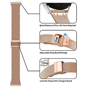 JOYOZY Bands Compatible with Samsung Galaxy Watch 4 40mm with Screen Protector Case,20mm Quick Release Watch Band Stainless Steel Strap & Diamond Bezel Case Cover for Galaxy Watch 4