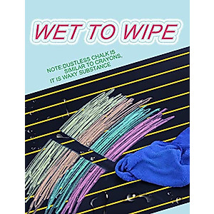 Non-toxic Dustless Chalk for Kids, Colored Chalk With Holder The Best Art Tool for Blackboard Kids Children Drawing Writing,12PCS