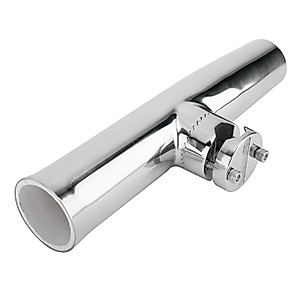 YaeMarine 4Pcs Boat Fishing Rod Holder Stainless Tournament Style Clamp on Fishing Rod Holder for Rails 1" to 1-1/4" Rail Mount Rod Holder