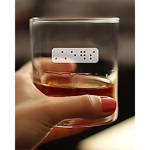 Braille Cheers Rocks Glass - Fun Braille Gifts for Braille Teachers and Visually Impaired or Blind Braille Readers - 10.25 Oz Glasses