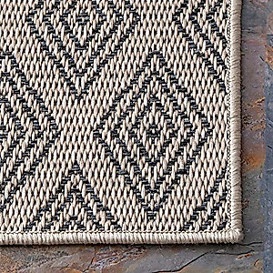 nuLOOM Charter Banded Trellis Indoor/Outdoor Area Rug, 5' x 8', Light Grey