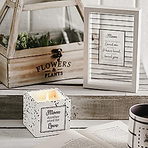 Pavilion - 3.5" Square Mom Another Word for Love 100% 8 oz Soy Wax Single Wick Candle - Serenity Scented