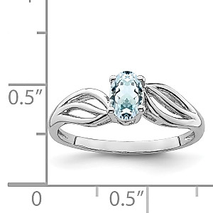 IceCarats 925 Sterling Silver Blue Aquamarine Ring Gemstone Band March Birthstone Jewelry Size 7.00