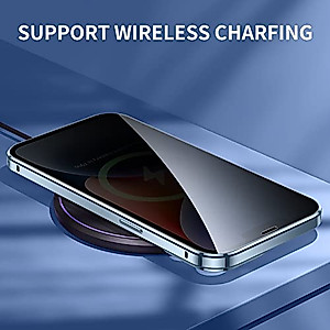 Jonwelsy Anti Peeping Case for iPhone 14 Plus (6.7"), 360 Degree Front and Back Privacy Tempered Glass Cover, Anti SPY Screen, Anti Peep Magnetic Adsorption Metal Bumper for iPhone 14 Plus (Purple)