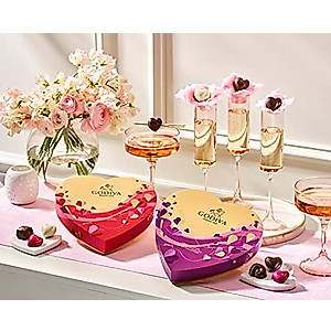 Godiva Chocolatier Chocolate Heart Valentine’s Gift Box - 14 Piece Assorted Milk, White and Dark Chocolate with Gourmet Fillings – Romantic Gift for Chocolate Lovers