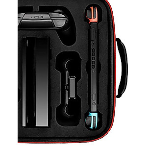 COOWPS Switch Carrying Case Compatible with Nintendo Switch and Switch OLED Model, with 21 Game Cards Storage Portable Full Protection Travel Case for Switch Console and Accessories, Black