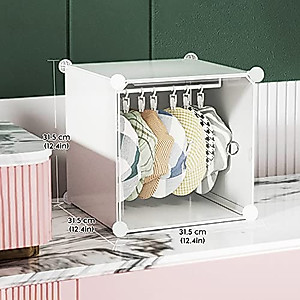 Narrow Cube Storage Organizer with Doors 5-Cube, Plastic Cabinet Closet Storage Shelves for Bedroom, Living Room, Office, Each cube is 11.8"x11.8"