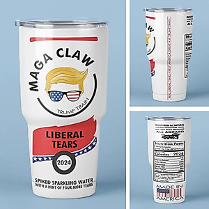 Aclinko MAGA Claw Trump Hair All Aboard Trump Train - US Election 20oz & 30oz Stainless Steel Tumbler with Reusable Straw, Trump Supporters Gift for Men and Women (30oz Curve)