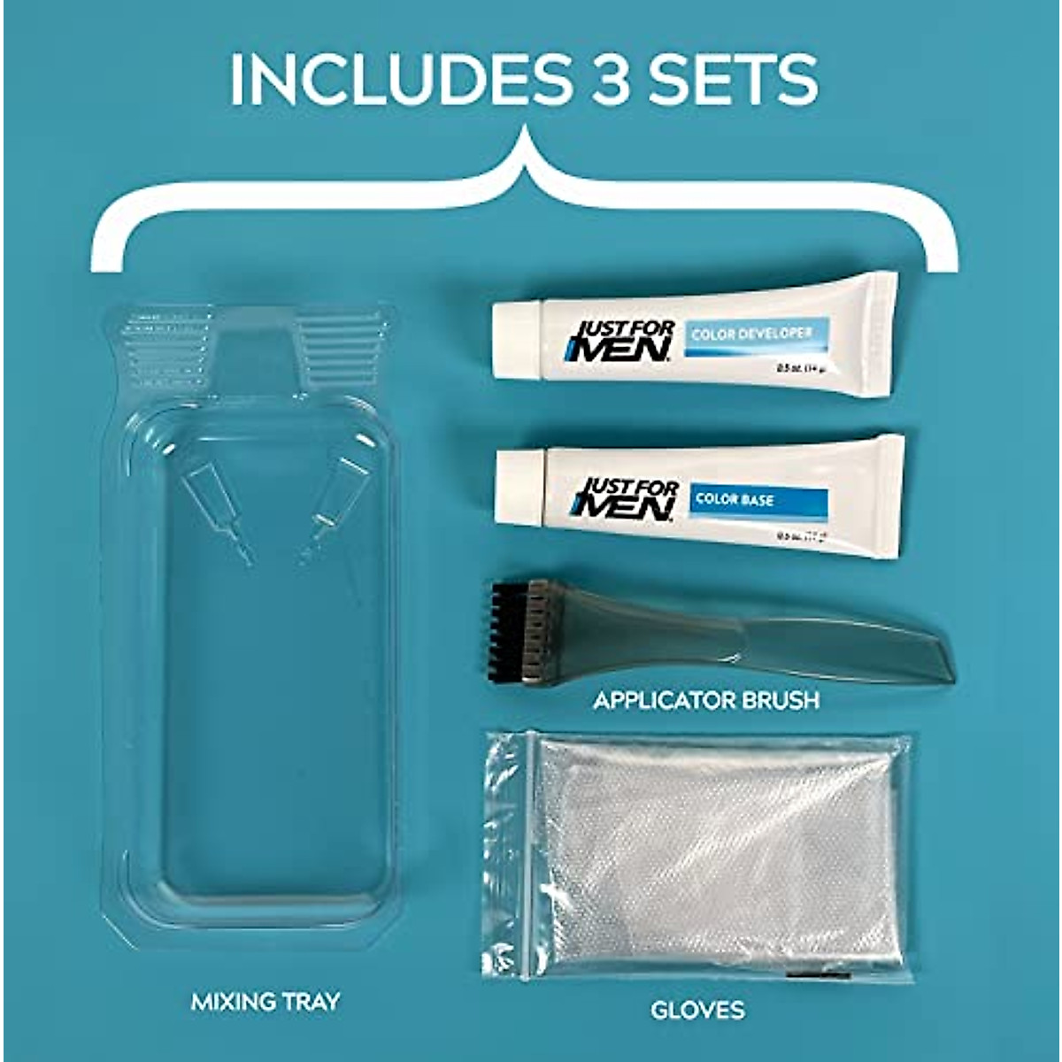 Just For Men Mustache & Beard, Beard Coloring for Gray Hair, With Biotin Aloe and Coconut Oil for Healthy Facial Hair - Blond, M-10/15 (Pack of 3, Ecomm Friendly Packaging)