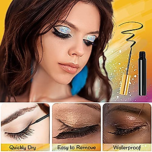 Magnetic Eyelashes with Eyeliner and Tweezers,5 Pairs Reusable Magnetic Lashes,3D&5D False Fake Eyelashes Natural Look with Applicator and Eyeliner,Waterproof Liquid Liner No Glue Needed