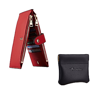 Travelambo Womens Multi Card Case Wallet & Leather Squeeze Coin Purse