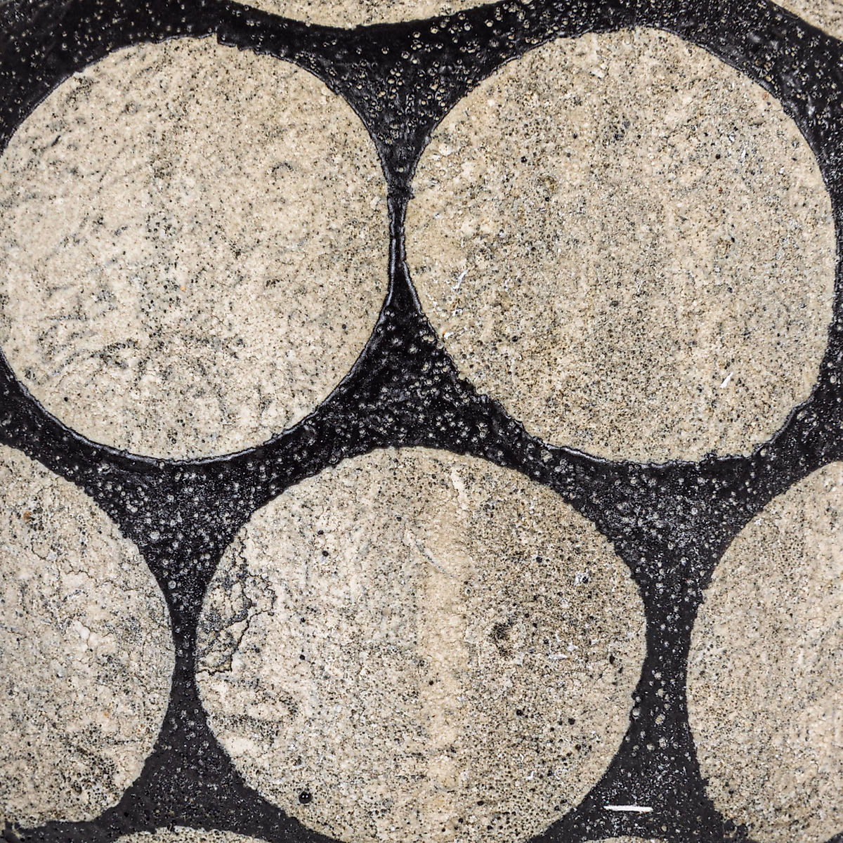 Creative Co-Op Terracotta Vase with Wax Relief Dots, Black and Natural