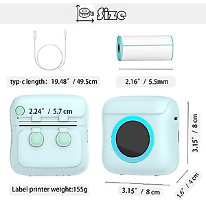 Blustrio Label Maker Machine, C22 Portable Bluetooth Label Printer with 10 Roll Labels, Wireless Handheld Sticker Maker for Office/Home/Kitchen
