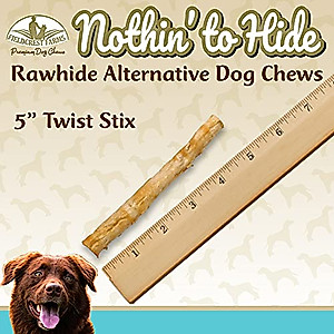 Fieldcrest Farms Nothing to Hide Natural Rawhide Alternative Twist Stix for Dogs - 3 Pack (30 Sticks) Premium Grade Easily Digestible Chews - Great for Dental Health (Beef, Stix)…
