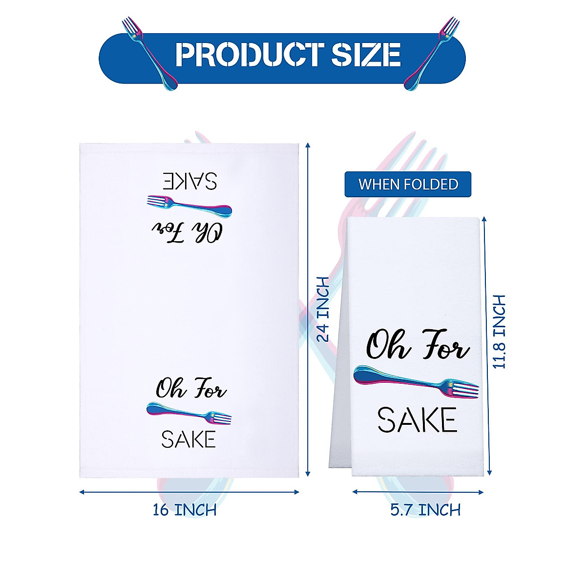 Patelai 4 Pieces Funny Kitchen Towels Dish Towels with Funny Saying Cute Decorative Dishcloths Sets Fun Dish Towels for Housewarming Present Home Kitchen Tools, 16 x 24 Inch