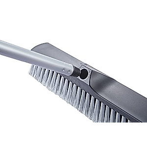 Push Broom Heavy-Duty Indoor Outdoor Floor Cleans Brush Bristles Adjustable Steel Handle Pole 55” Wide 16” Lightweight Scrub Sidewalk Driveway Yard Patio Garage Concrete Wood Stone Tile Wall
