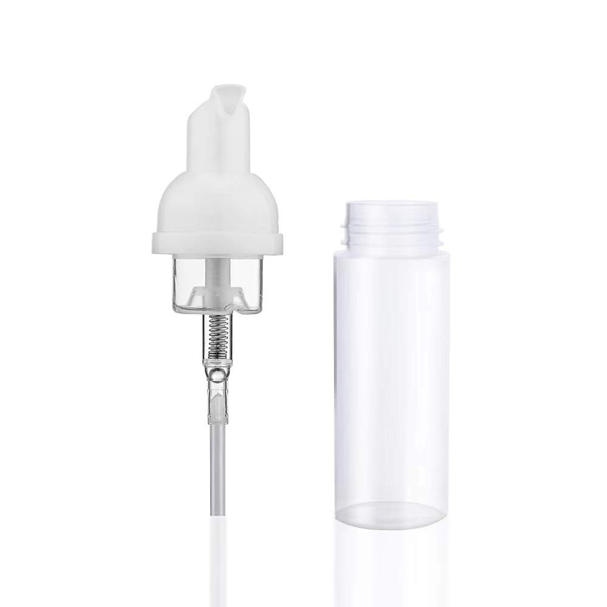 12 Pcs Empty Bottle Travel Soap Bottle | Plastic Foam Dispenser Bottle | Mini Foaming Soap Pump Dispenser for Cleaning, Travel, Cosmetics Packaging (2 oz)