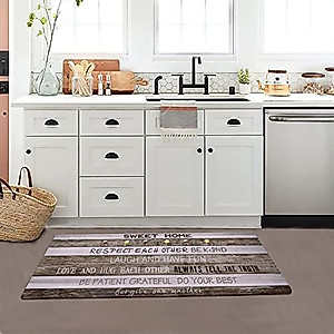 Lacomfy Landing Rug Kitchen Mats Farmhouse Rug Nonslip Landing Mat Rubber Kitchen Rugs Runner 4Ft Rubber Floor Runner Standing Mat Wood Printed Laundry Rug Throw Rug for Entrance Hallway Foyer 20"x48
