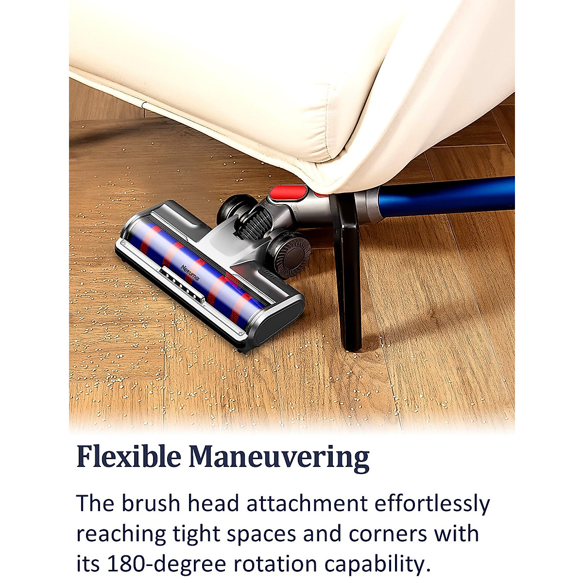 Nekuma Vacuum Attachments for Dyson V7 V8 V10 V11 V15 Handheld Cordless Cleaners, Replacement Accessories Head for Hardwood Floor, Soft Roller Brush Parts with LED Lights