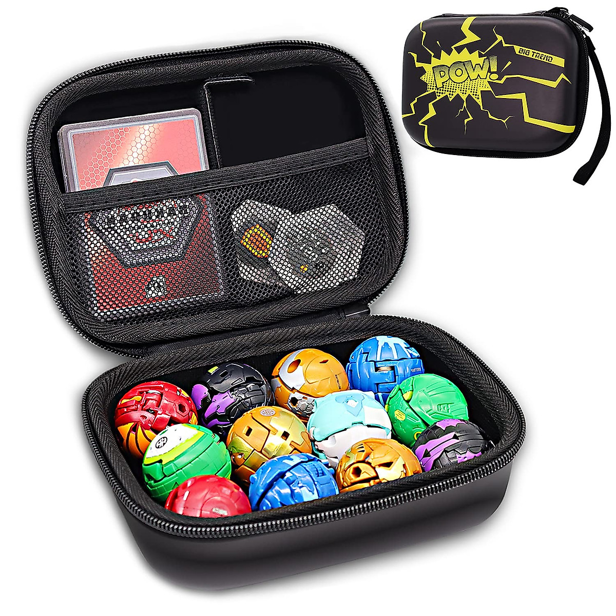 FCDYLBD Toy Organizer Case Compatible with Bakugan Battle Planet, BakuCores, Armored Alliance, Geogan Rising, Toy Organizer Storage Container Holder (12, Black)