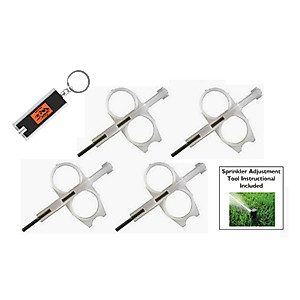 4 Pack Hunter PGP Rotor Adjustment Tool – PGP Sprinkler Keys / Rotor Tool / PGP Adjustment Tool, Hunter Irrigation Sprinkler Key Adjustment Wrench Fits: PGP, PGJ, I20, I25, I40 Heads + LED Keychain