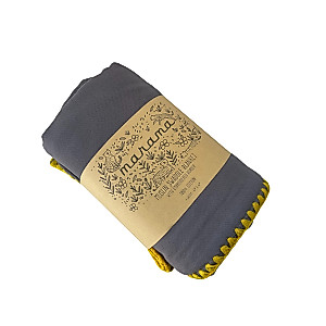 Marama - Embroidered Muslin Swaddle Blanket Quilt 4 Layers Very Soft 100percent Cotton Oversized 47''x47'' Oeko Tex Certified Fabric Boy or Girl Neutral Newborn / Toddler Small Kid, Gray