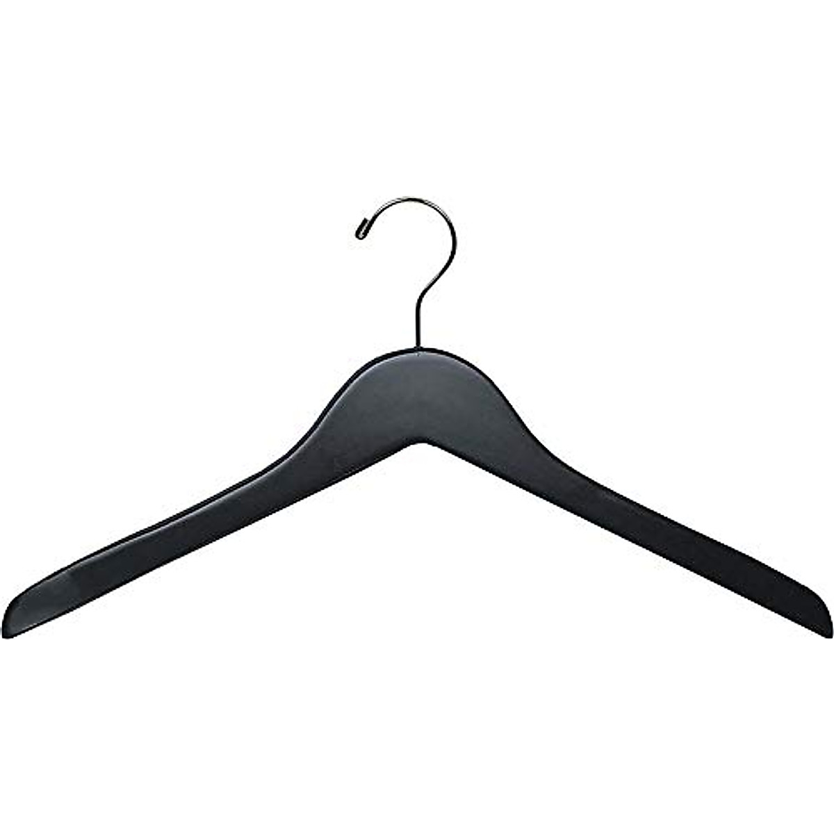 Matte Black Finish Wood Top Hanger with Chrome Hardware in 17" Length X 7/16" Thick, Box of 100