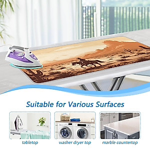 GOODOLD Vintage Western Cowboy Ironing Mat Portable Travel Ironing Pad for Washer,Dryer,Table Top, Iron Board Alternative Cover, Large Heat Resistant Ironing Blanket