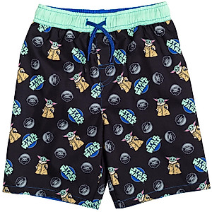 STAR WARS The Child Little Boys Pullover Rash Guard and Swim Trunks Outfit Set Black 6