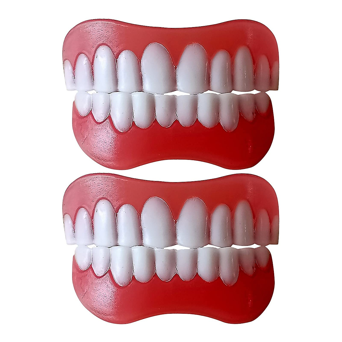 npkgvia Dentures Artificial Dentures Artificial Dentures Cosmetic Teeth Covering Artificial Dentures False Teeth Veneers Dentures Tooth Things to Make Your Teeth (Red, One Size)