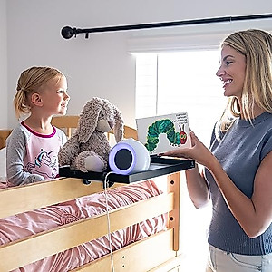 Premium Steel Bedside Shelf, Bunk Bed Shelf Organizer for Top Bunk Clip On Nightstand for College Dorm Loft Bed Bedside Shelf Tray for Kids with Cupholder, Hooks, Cable Organizer (Clamp, Black)