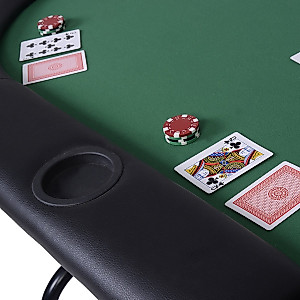 Mascarello Foldable 8 Player Poker Table Casino Texas Holdem Folding Poker Play Table