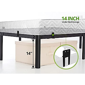 TATAGO 16 Inch Metal Platform Bed Frame with Anti-Collision Round Legs, 3500lbs Heavy Duty Mattress Foundation, Easy Assembly/Silent/Anti-Shake/Non-Slip/No Box Spring Needed, Full