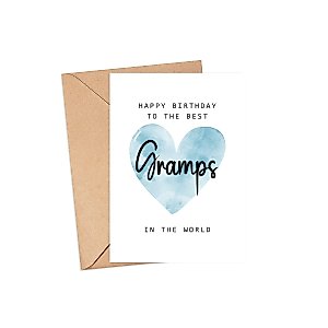 MoltDesigns Happy Birthday To The Best Gramps In The World Card - Gramps Birthday Card - Gramps Card - Father's Day Gift - Happy Birthday Card