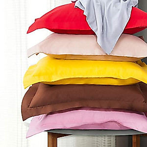 NTBAY 100% Brushed Microfiber Standard Pillow Shams Set of 2, Super Soft and Cozy, Wrinkle, Fade, Stain Resistant 20x26 Inches Oxford Pillowcases, White