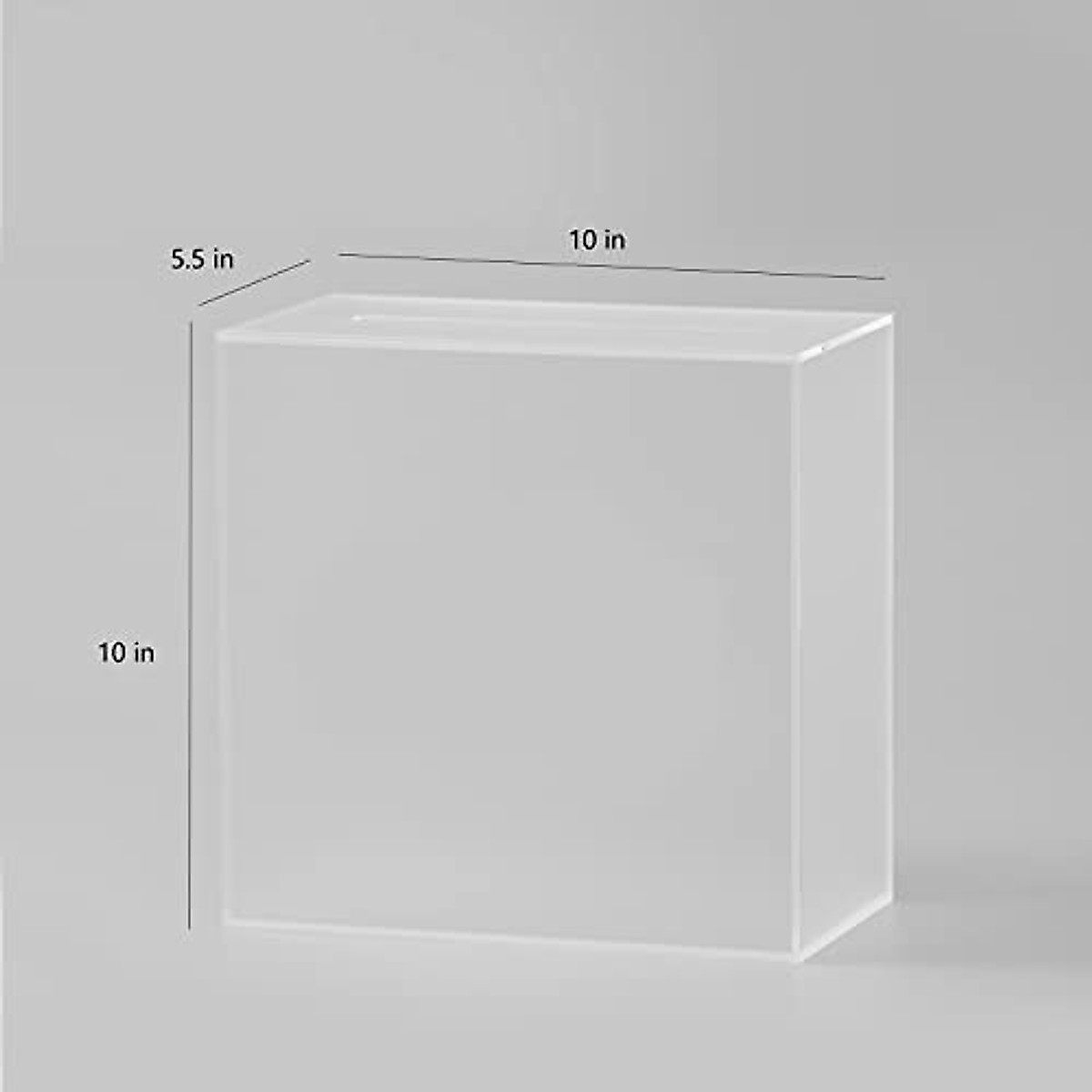 UNIQOOO Frosted Acrylic Wedding Card Box with Slot, Thick DIY Large 10x10x5.5 inch w/ No Print, Wedding Receptions Wishing Well Money Box, Birthday, Memory Box